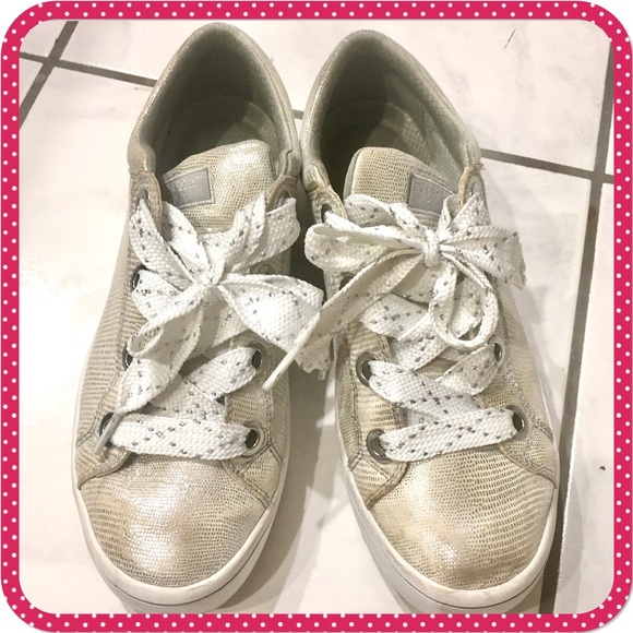 Skechers | Shoes | Skechers Two Tone Glittery Silver And Gold Sneakers ...